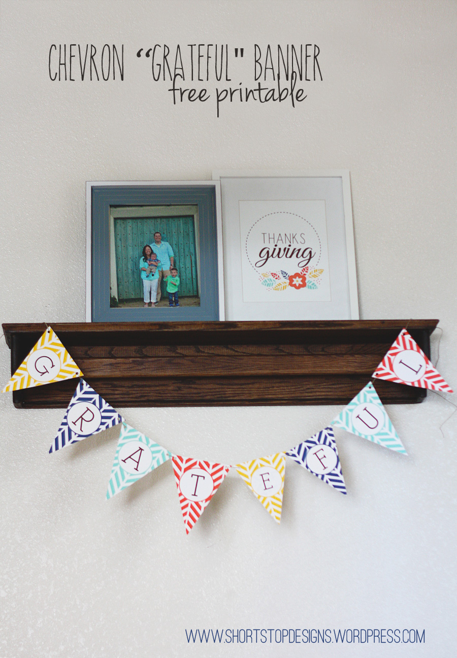 Chevron “Grateful” Banner – Short Stop Designs