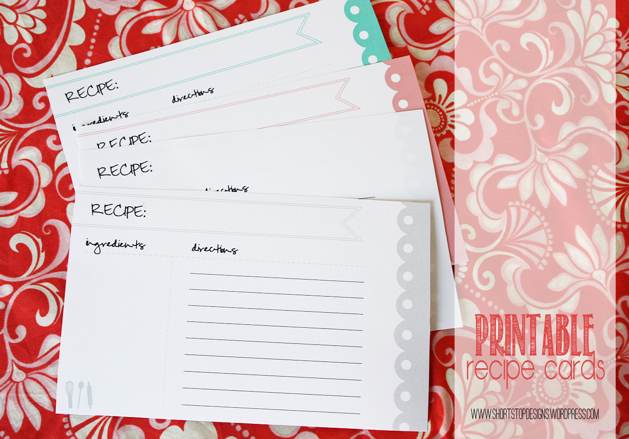 Printable Recipe Cards – Short Stop Designs